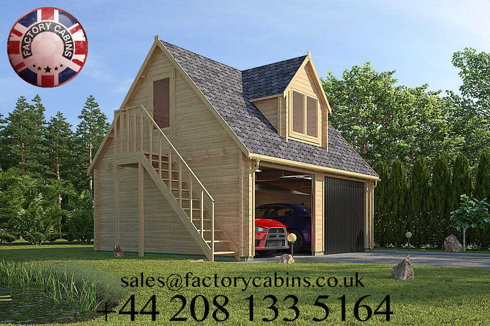 Double Garage with Loft Knight 6m x 5m | Factory Cabins