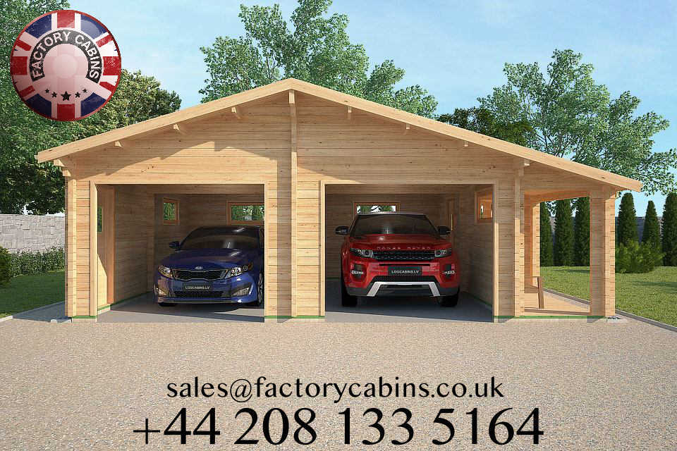 Double Garage with Loft Knight 6m x 5m | Factory Cabins