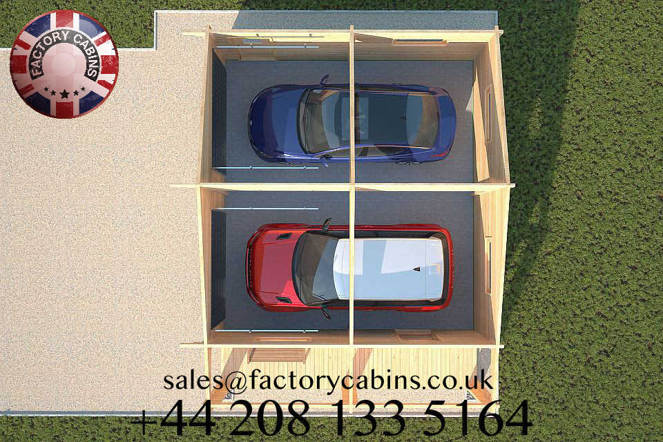 Double Garage with Loft Knight 6m x 5m | Factory Cabins