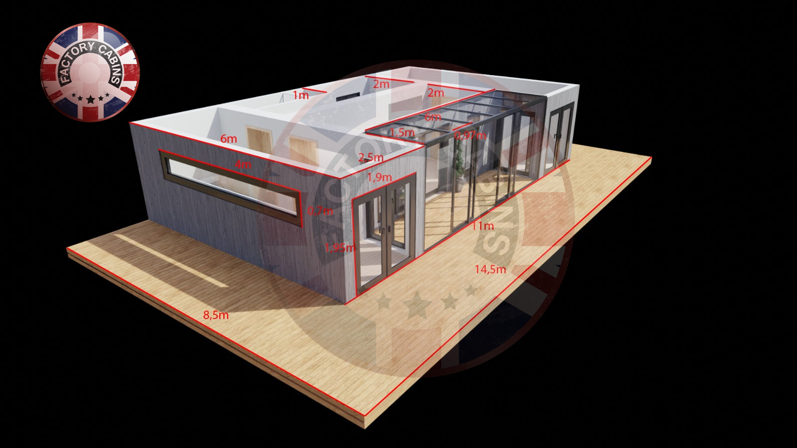 Highly Insulated Modular Camping Box Pods 6.0m x 11.0m | Factory Cabins